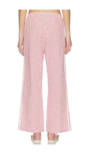 Donni. The Cotton Gingham Stripe Crop Pant In . Also - Red