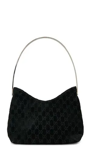 FWRD RENEW Gucci Suede Hobo Bag - Black