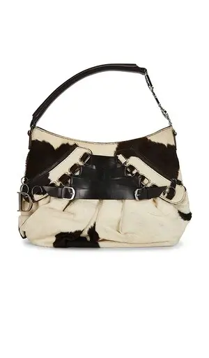 FWRD RENEW Dior Ponyhair Ballet Corset Shoulder Bag - Black