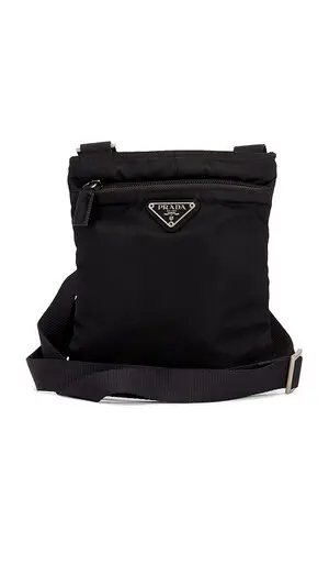 FWRD RENEW Prada Tessuto Flat Messenger Bag