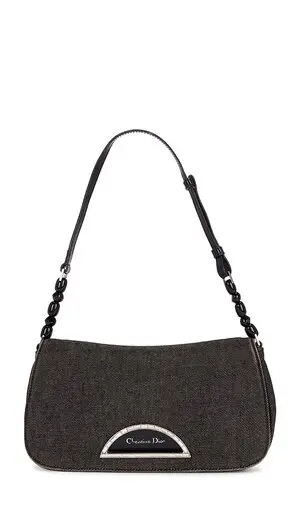 FWRD RENEW Dior Denim Maris Pearl Shoulder Bag - Black