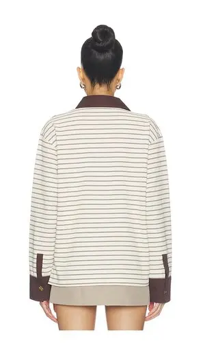 GANNI Single Pique Polo Top In . Also