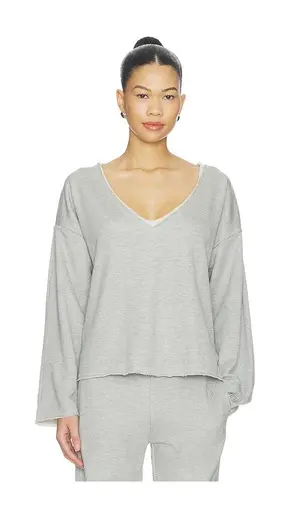 VIR VITA Brigitte V Neck Sweatshirt In . Also - Light Grey
