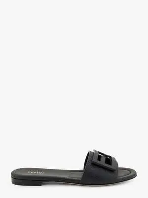 Fendi Leather Tube Sandals - Black