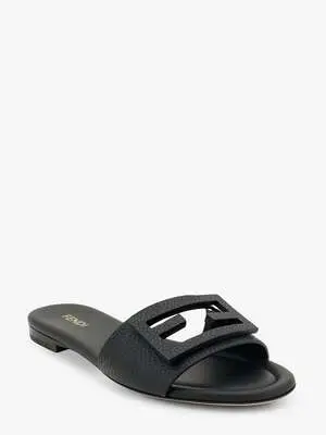 Fendi Leather Tube Sandals - Black