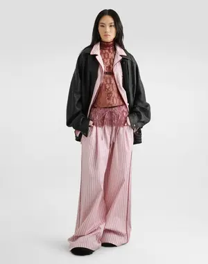 Dolce & Gabbana Striped Poplin Trousers Pants And Shorts