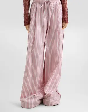 Dolce & Gabbana Striped Poplin Trousers Pants And Shorts