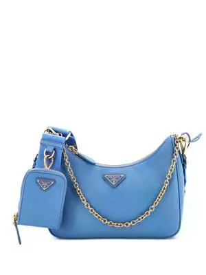 Prada Re-edition 2005 Shoulder Bag In Saffiano Leather - Blue