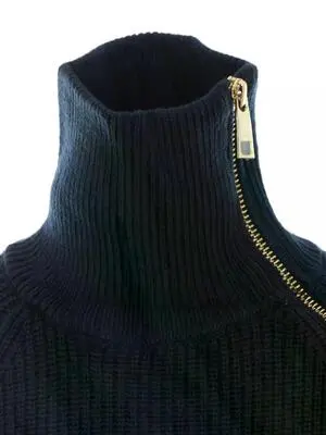 Liu Jo Asymmetric-zip Ribbed-knit Sweater