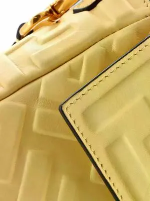 Fendi Baguette Nm Embossed Leather Medium Crossbody Bag - Yellow