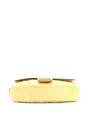Fendi Baguette Nm Embossed Leather Medium Crossbody Bag - Yellow