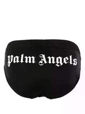 Palm Angels Logo-print Swimming Trunks - Black