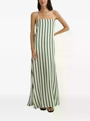 Bondi Born Cannes Striped Silk Maxi Dress