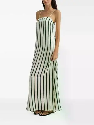 Bondi Born Cannes Striped Silk Maxi Dress