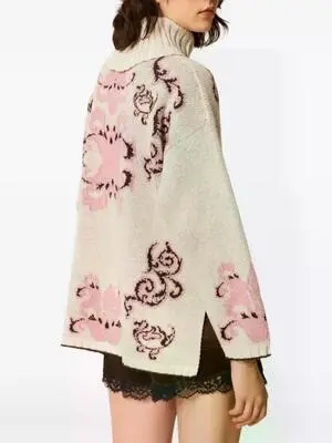 TWINSET Jacquard Wool Blend Maxi Jumper