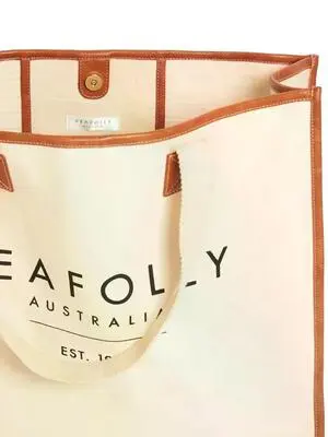 Seafolly Logo-print Leather-trim Beach Bag