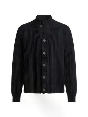 Peserico Ribbed-knit Button-up Cardigan - Blue