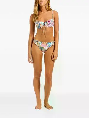Seafolly Mosaic-print Ruffled Bikini Bottom - Pink