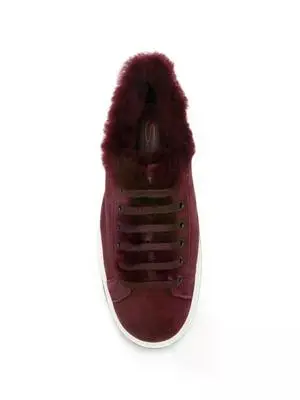 Santoni Clean Icon Fur-trim Sneakers