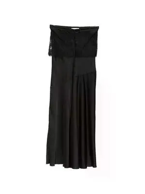 ERMANNO FIRENZE Lace-panel Drawstring Skirt - Black