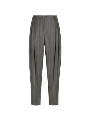 Dolce & Gabbana Pinstripe Virgin-wool Trousers - Grey
