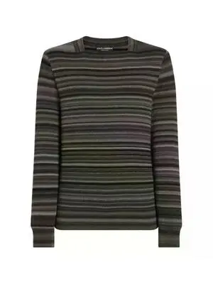 Dolce & Gabbana Striped Wool Pullover - Grey
