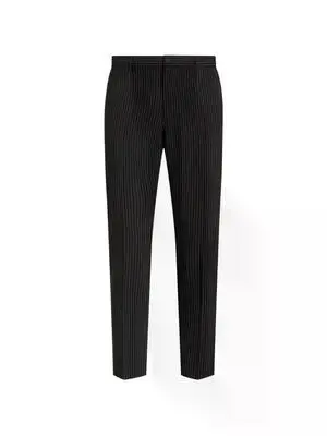 Dolce & Gabbana Wool Pinstripe Trousers - Black