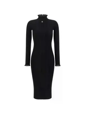 Elisabetta Franchi Logo Detail Knit Dress - Black