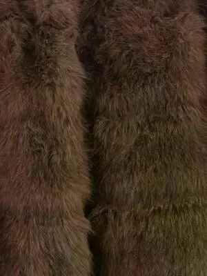 UNCOMMON Faux-fur Fringed Cape - Brown