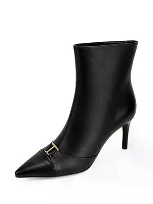 TWINSET Leather Ankle Boots With Logo