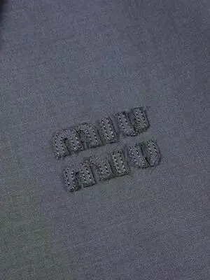 Miu Miu Logo-detail Zip-up Wool Jacket