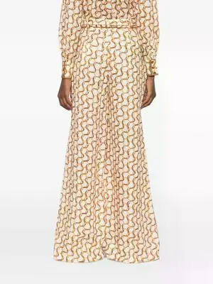 Zimmermann Belted Chain-print Trousers