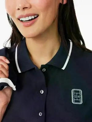 Lacoste Flared Badge-accent Petit-pique Dress