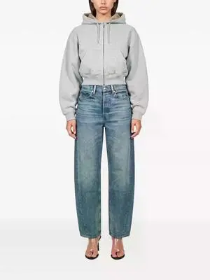 Alexander Wang Zip-up Hoodie With Faux-fur Hood - Grey