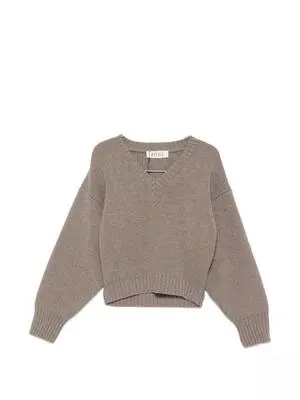 RÓHE Sculptural V-neck Sweater - Neutrals