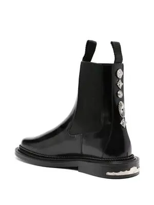 TOGA VIRILIS Stud-embellished Leather Ankle Boots
