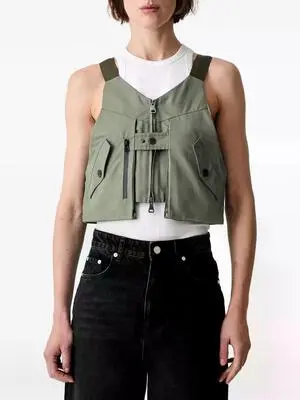 Andersson Bell Some Might Say Zip-up Cropped Top - Green