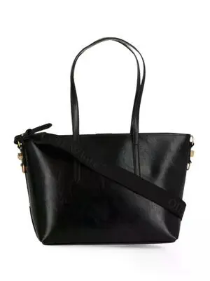 Off-White Diagonal-stripe Binder-clip Tote Bag - Black