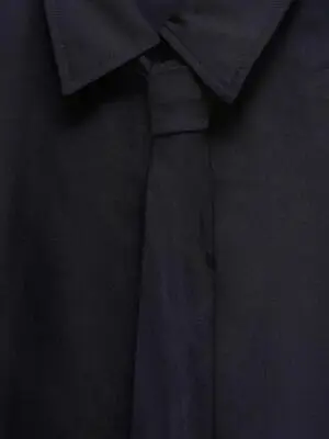 THE FRANKIE SHOP Peri Tie Neck Shirt Navy - Blue