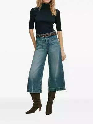 Veronica Beard Marlowe Patch-pocket Cropped Jeans - Blue