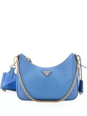 Prada Re-edition 2005 Shoulder Bag Saffiano Leather Small Crossbody Bag - Blue