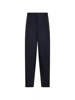 BOSS Relaxed-fit Trousers In Patterned Virgin Wool - Blue