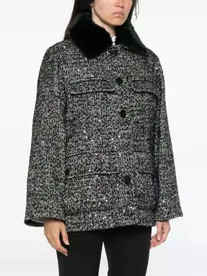 ERMANNO FIRENZE Sequin-embellished Herringbone Jacket