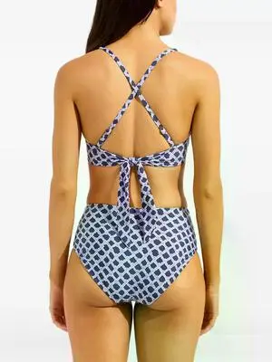 Seafolly Geometric-print Bikini Top