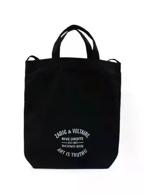Zadig&Voltaire Logo-print Canvas Tote Bag - Black