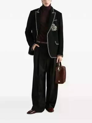 Dolce & Gabbana Tweed Single-breasted Jacket With Embroidery