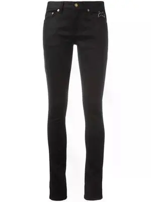 Saint Laurent Raw Low Waisted Skinny Jeans - Black