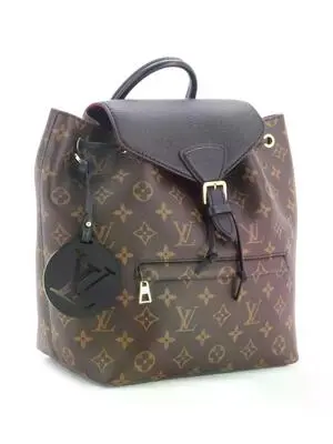 LOUIS VUITTON Montsouris Nm Monogram Canvas With Leather Pm Backpack - Brown