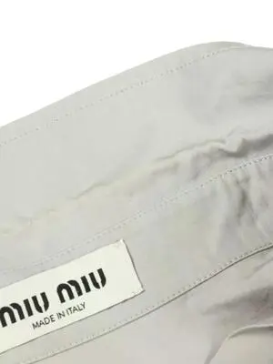 Miu Miu 2010s Logo-embroidered Button-down Cotton Shirt