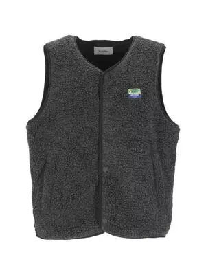 American Vintage Hoktown Fleece Logo-patch Gilet - Grey